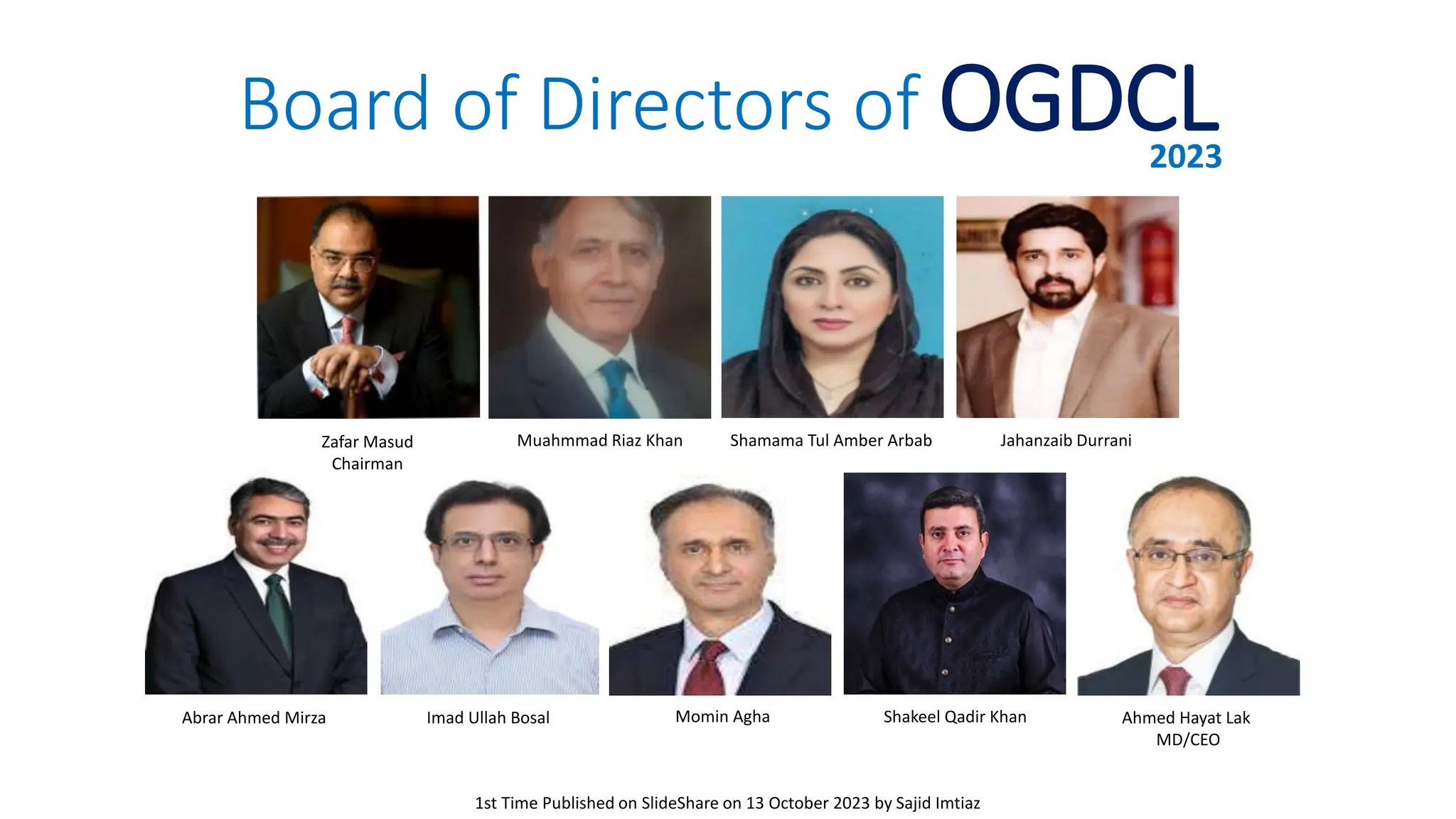 Board of Directors of OGDCL 2023 | PPT
