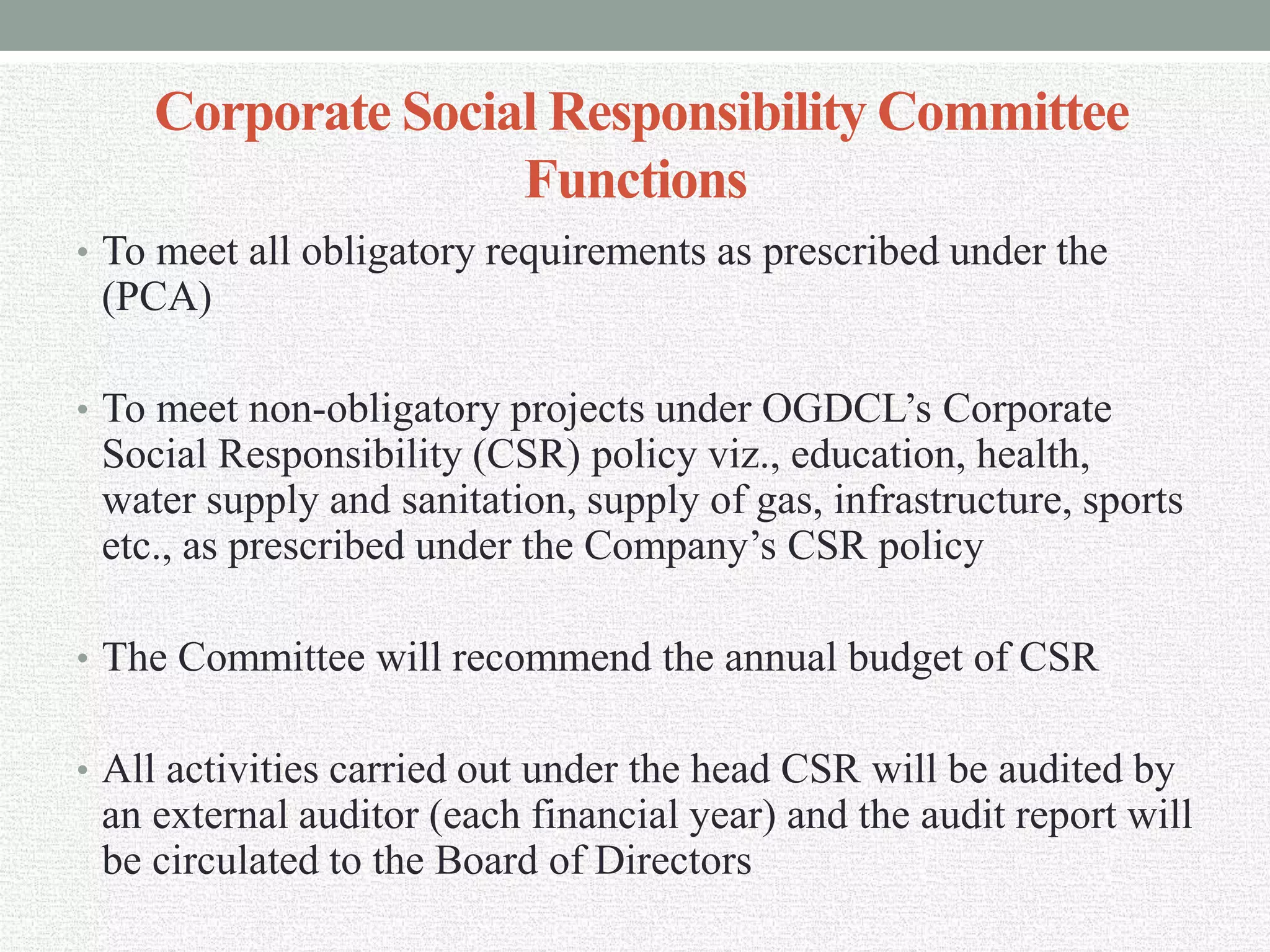 OGDCL Directors and Board Committees PPT | PPTX