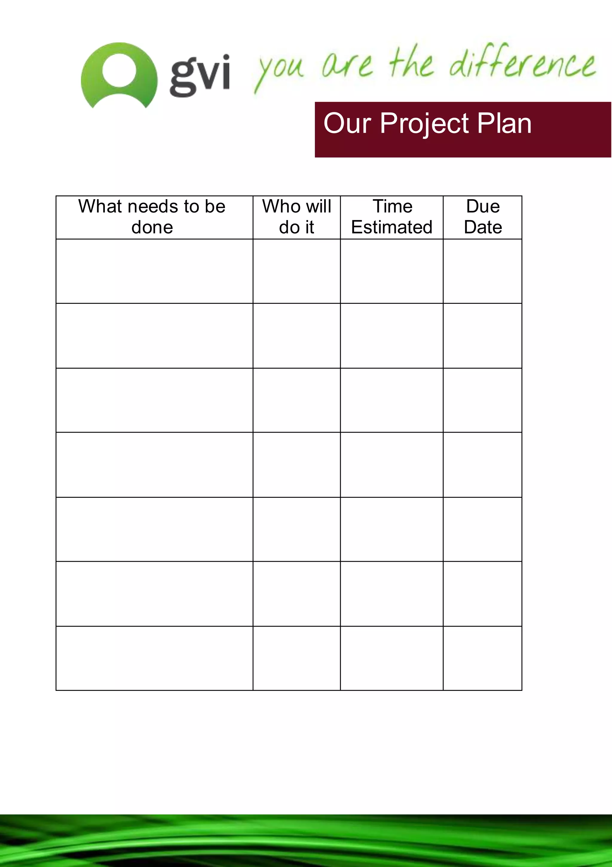 Project plan handout | PDF