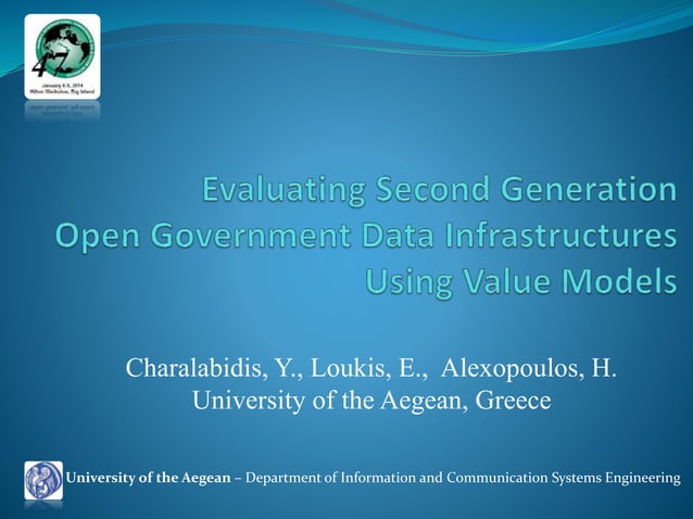 OGD new generation infrastructures evaluation based on value models | PPT