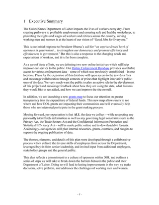 DOL Open Gov plan | PDF | Civic affairs | Politics