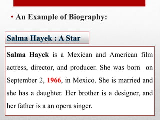 How to Write a Biographical Paragraph | PPT