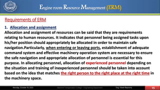 Engine room resource management | PPTX