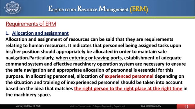 Engine room resource management | PPTX | Business | Business and Finance