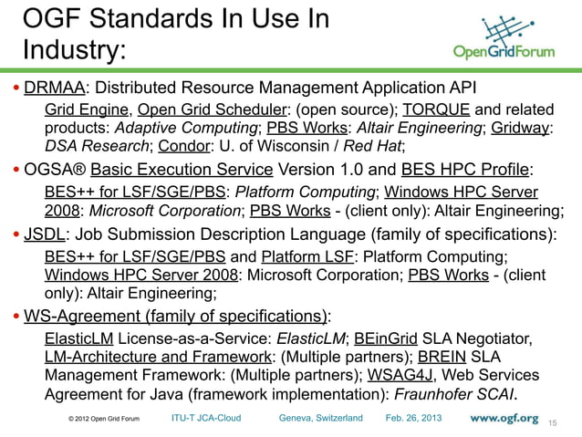 OGF Standards Overview - ITU-T JCA Cloud | PPT