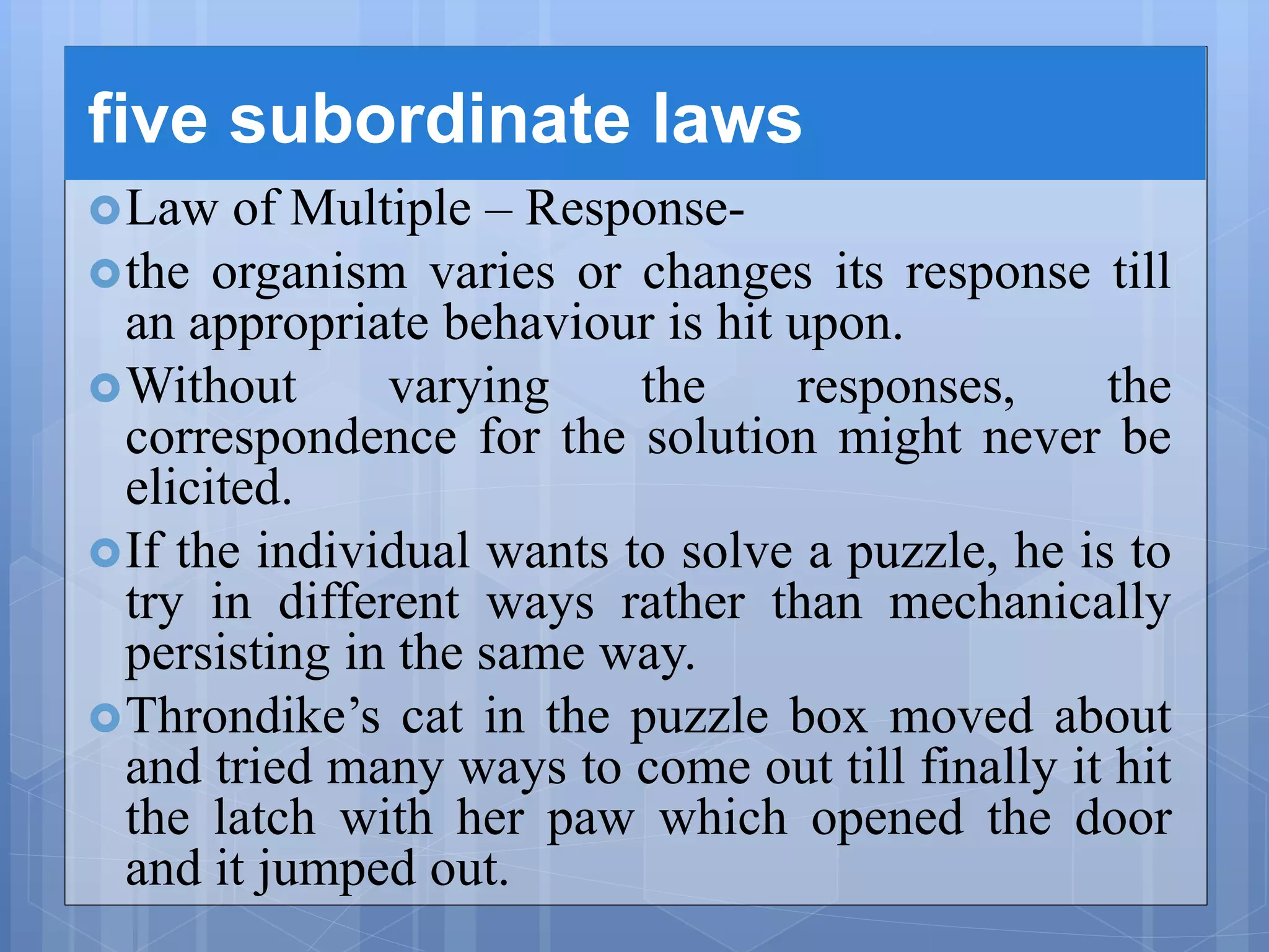 Thorndike multifactor theory | PPTX