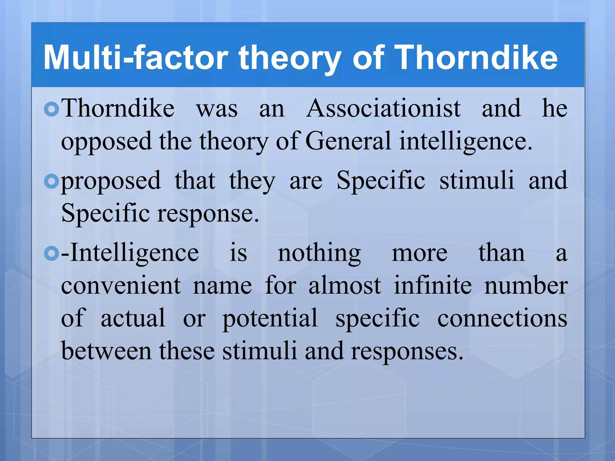 Thorndike multifactor theory | PPTX