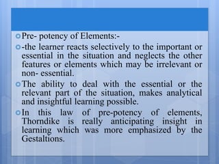 Thorndike multifactor theory | PPTX