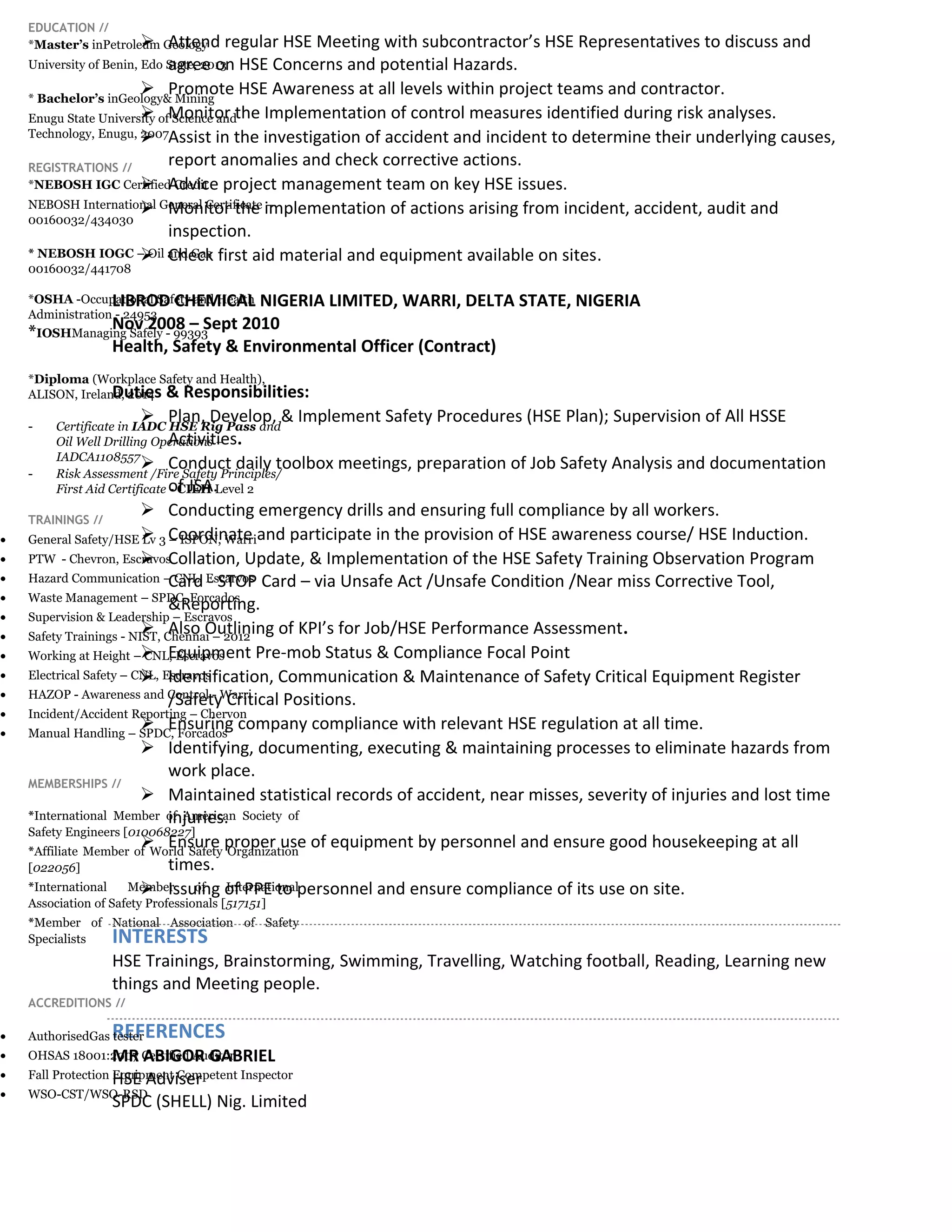 Oghenepawon david obriki resume 1 | PDF