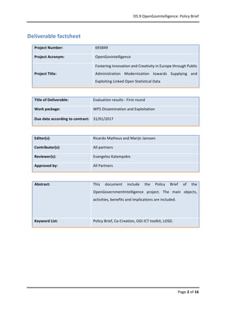 Deliverable 5.9 - OpenGovIntelligence: Policy Brief | PDF