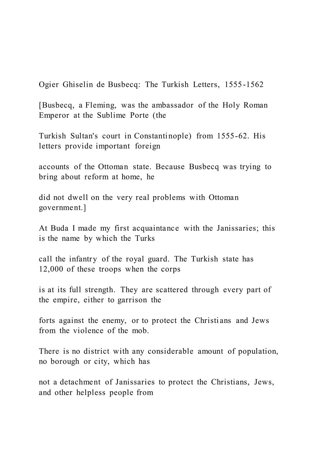Ogier Ghiselin de Busbecq The Turkish Letters, 1555-1562 | DOCX