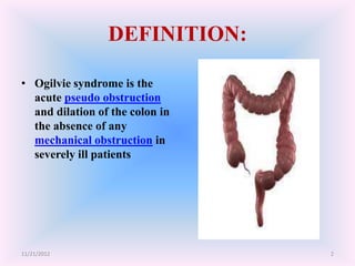 Ogilvies syndrome | PPT