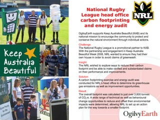 Ogilvy Earth Creds For P&P | PPT | Green Solutions | Business