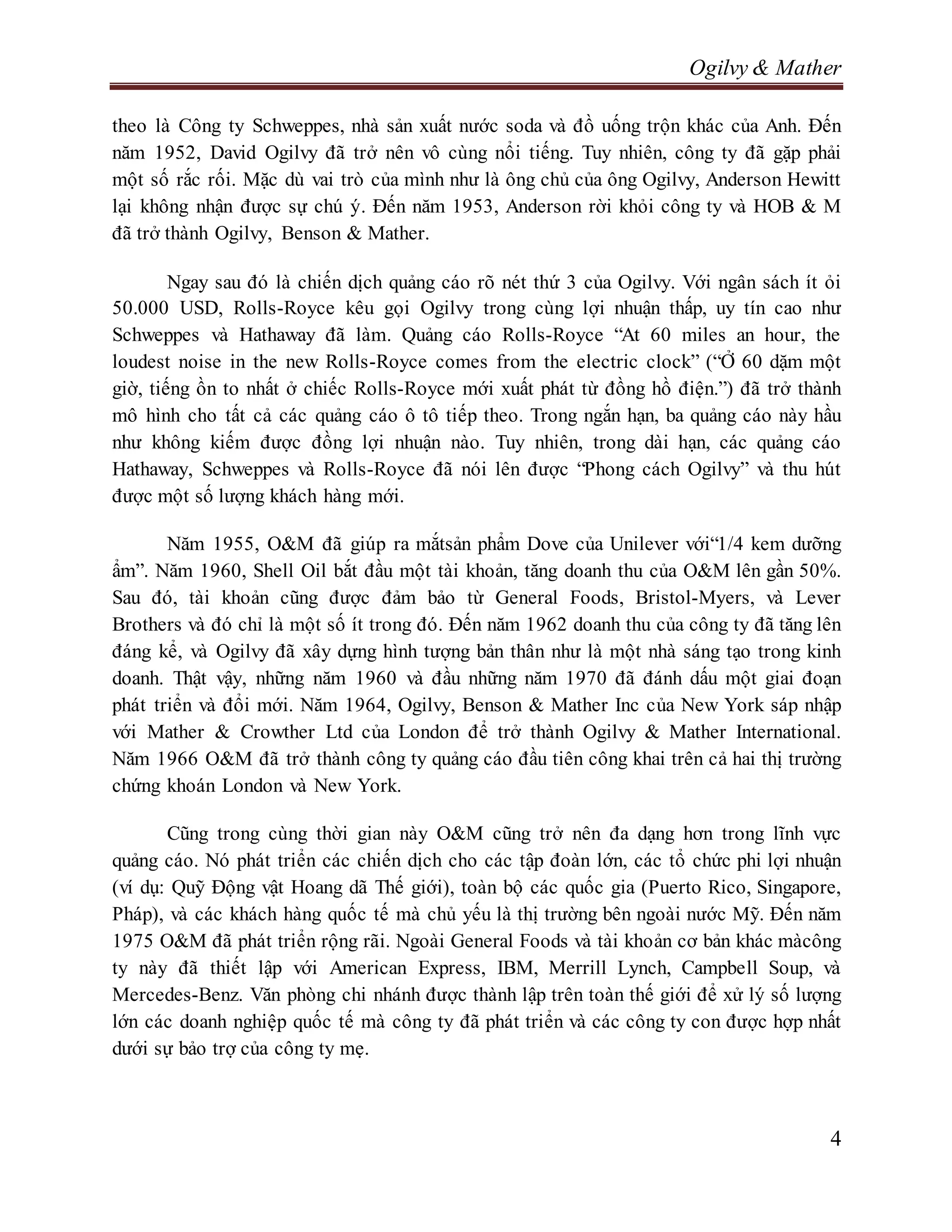 PHÂN TÍCH CHIẾN DỊCH QUẢNG CÁO CỦA Ogilvy & Mather | DOCX