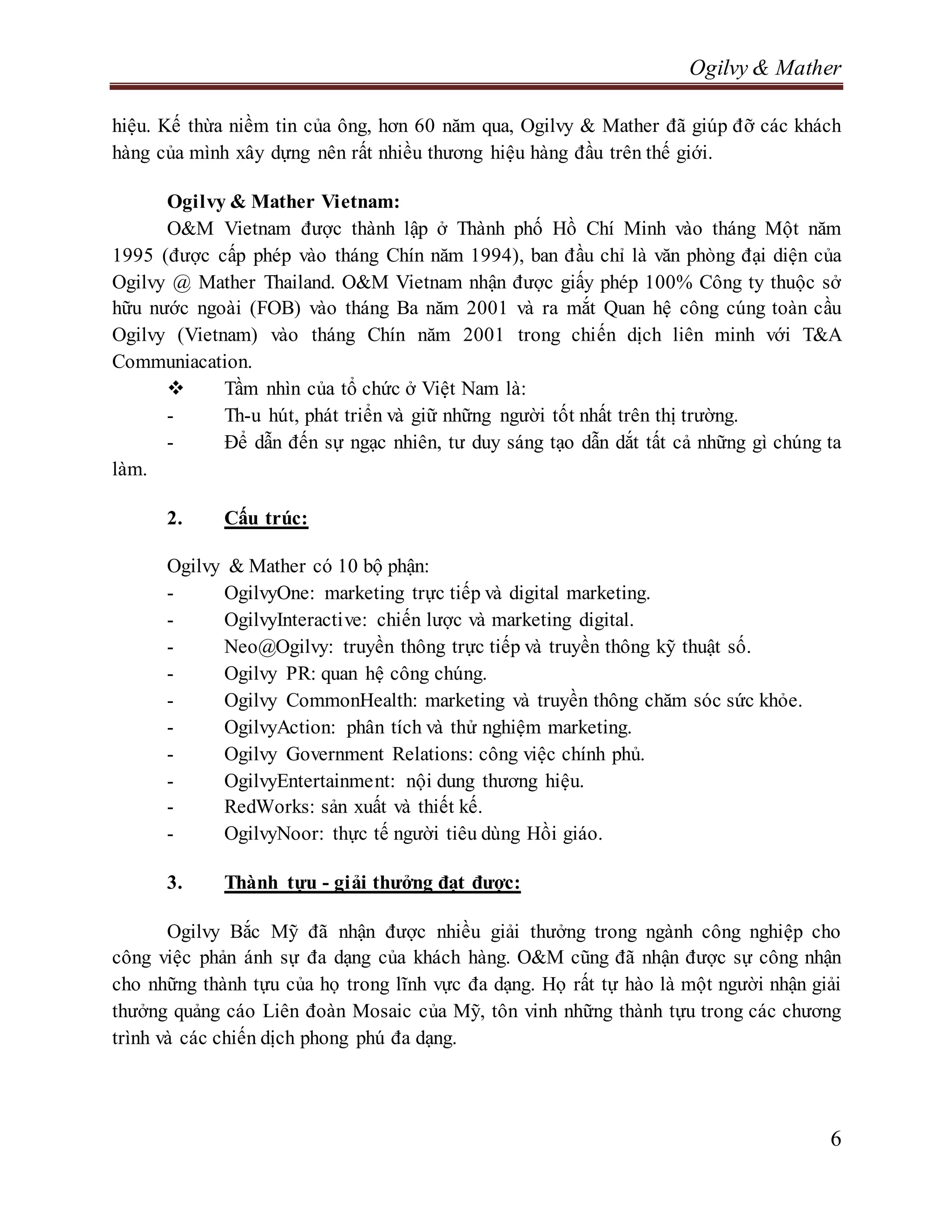 PHÂN TÍCH CHIẾN DỊCH QUẢNG CÁO CỦA Ogilvy & Mather | DOCX