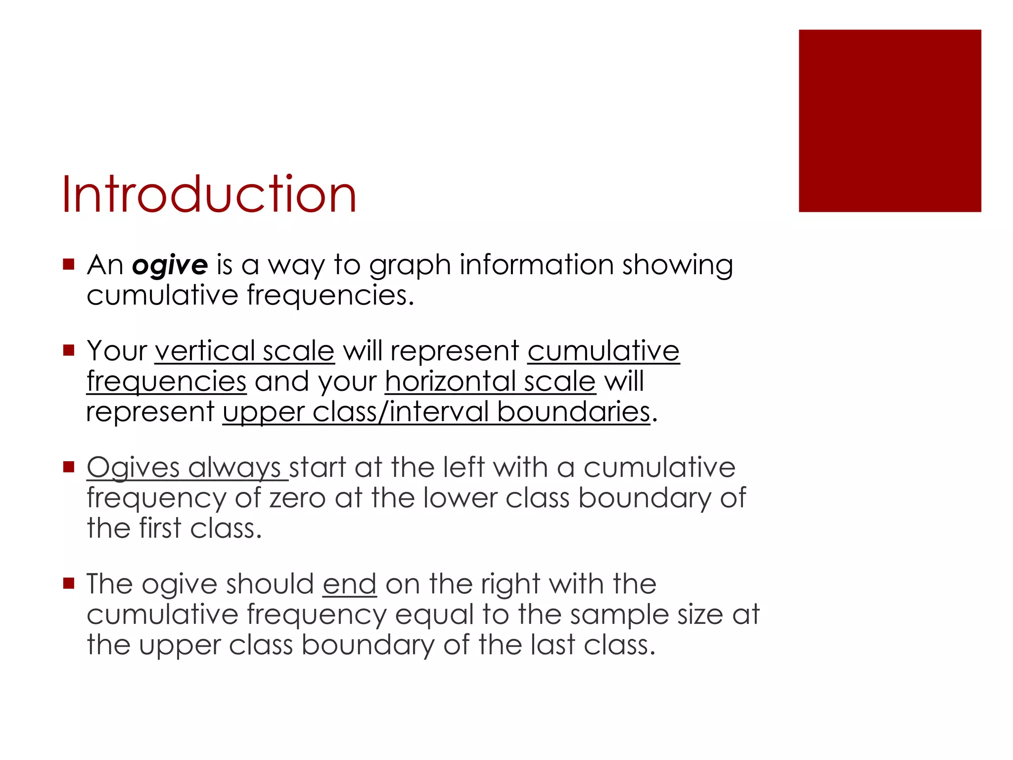 Step by Step Guide to Constructing Ogives | PPTX