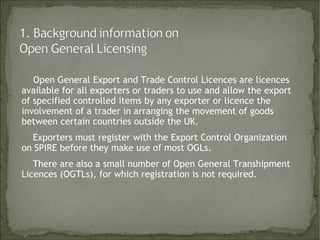Open General Licence | PPT