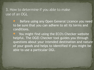 Open General Licence | PPT
