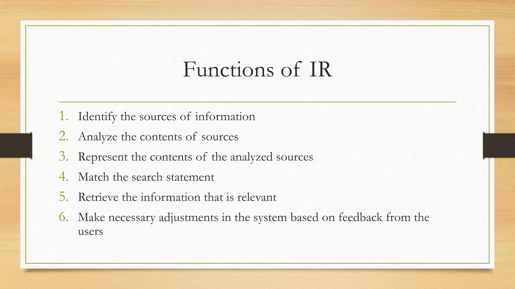 Information retrieval system | PPT