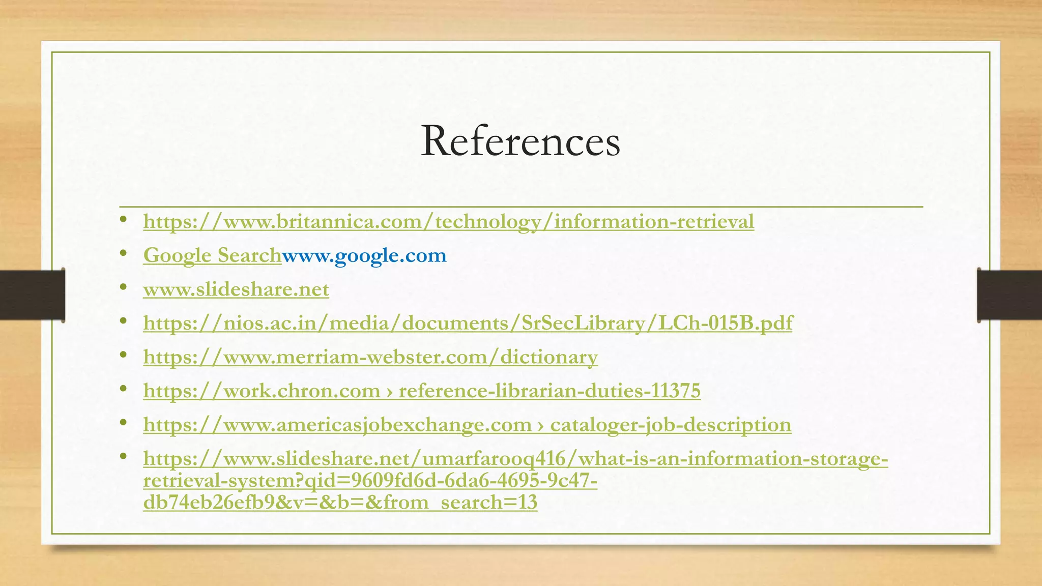 Information retrieval system | PPT