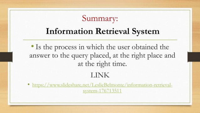 Information retrieval system | PPT