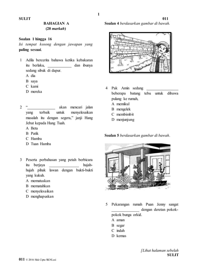 Soalan BM Pemahaman Tahun5 | PDF