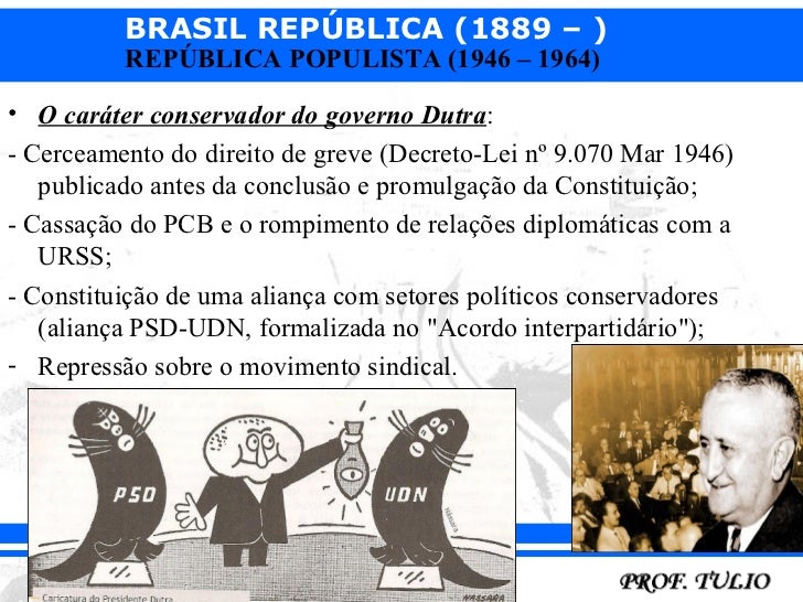 O governo Eurico Gaspar Dutra (1946-1950)