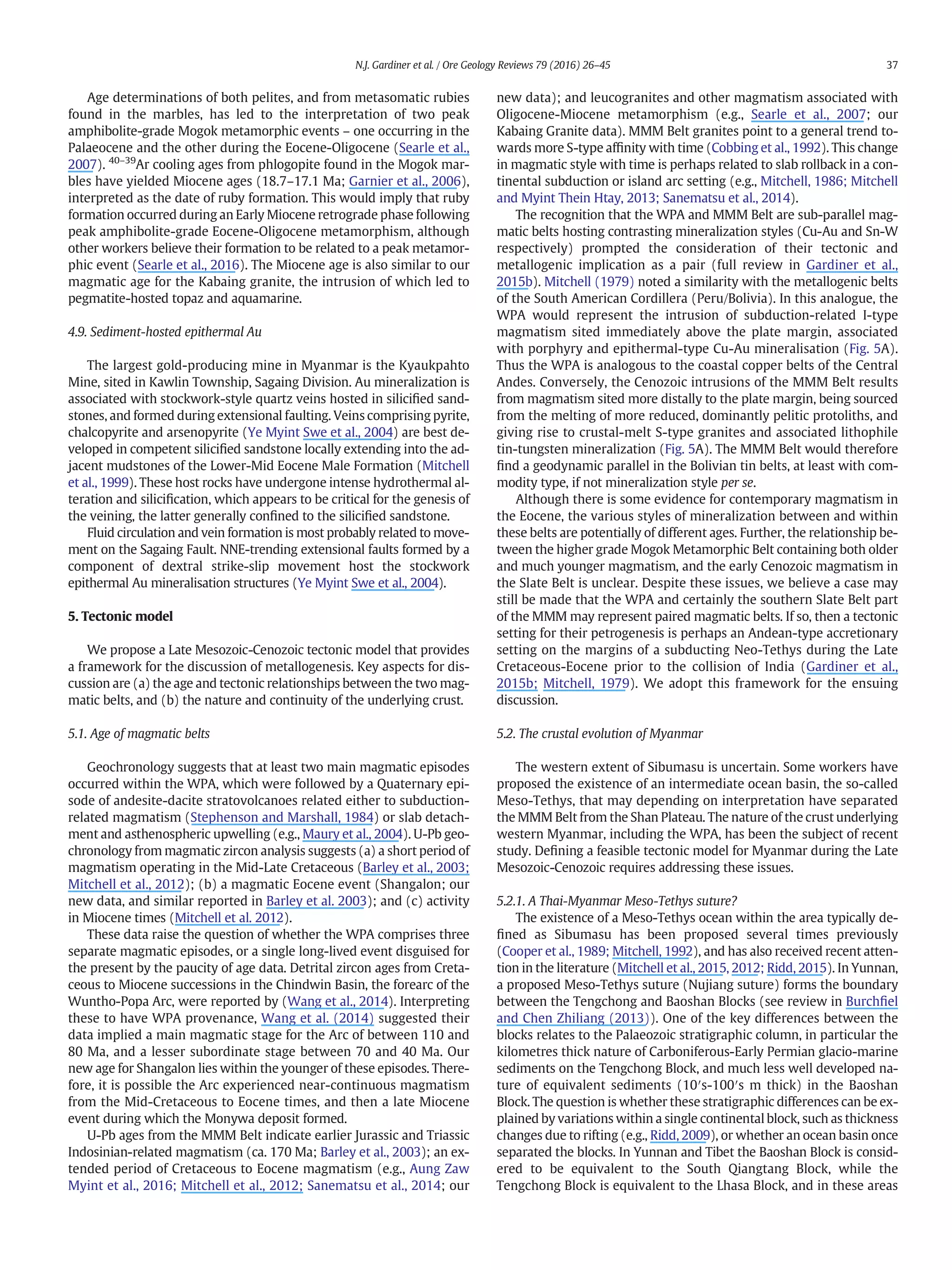 The Tectonic and Metallogenic Framework of Myanmar: A Tethyan mineral ...