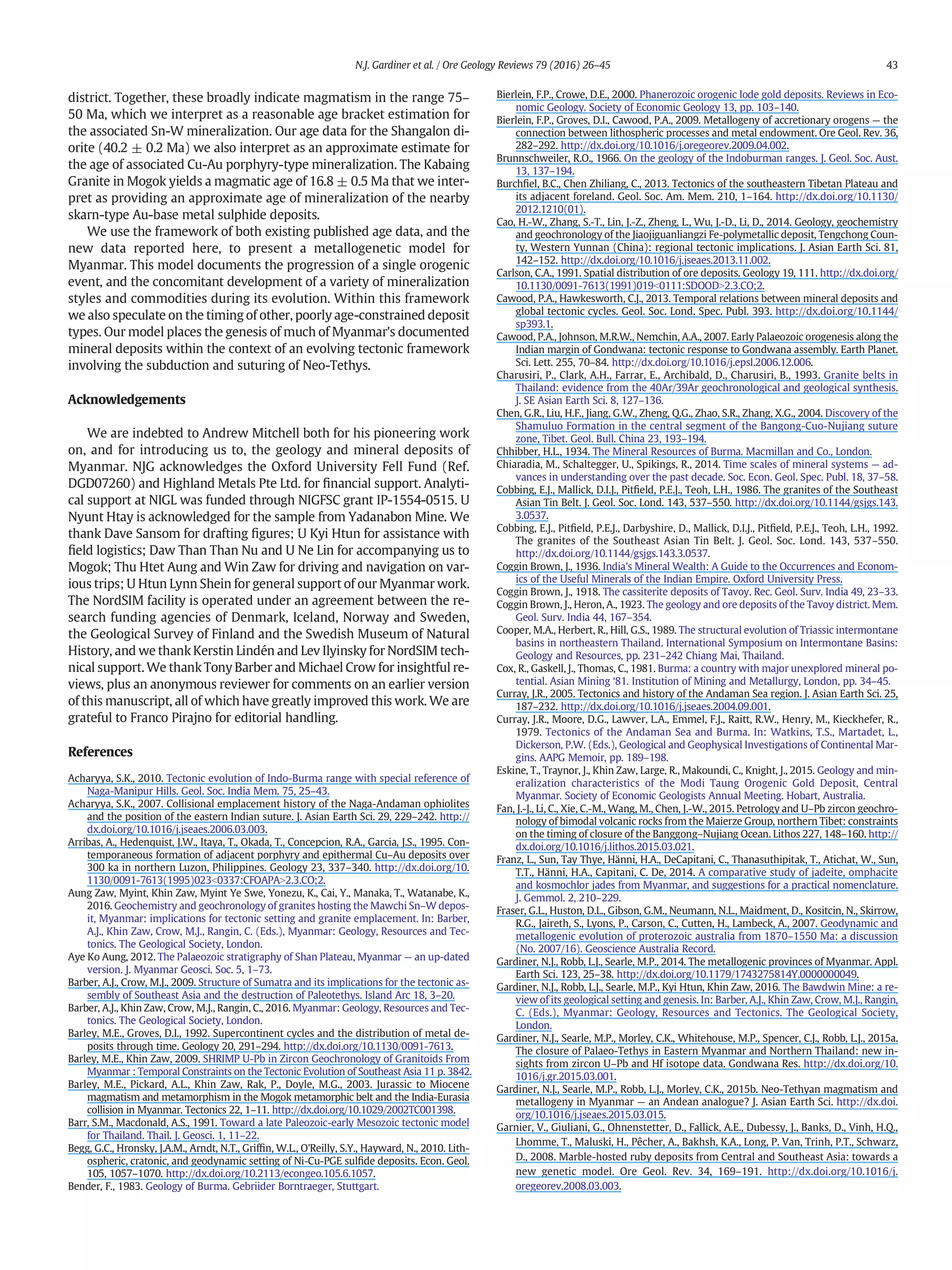 The Tectonic and Metallogenic Framework of Myanmar: A Tethyan mineral ...