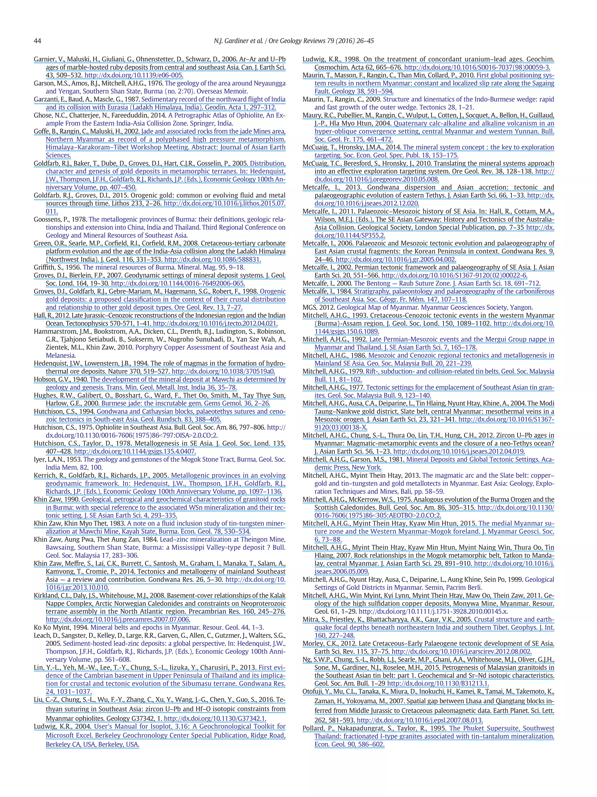 The Tectonic and Metallogenic Framework of Myanmar: A Tethyan mineral ...