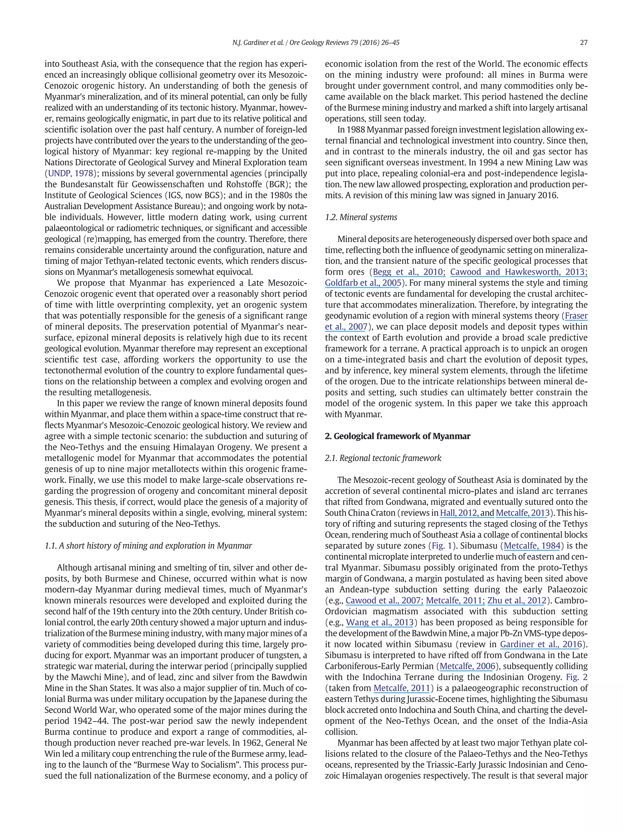 The Tectonic and Metallogenic Framework of Myanmar: A Tethyan mineral ...