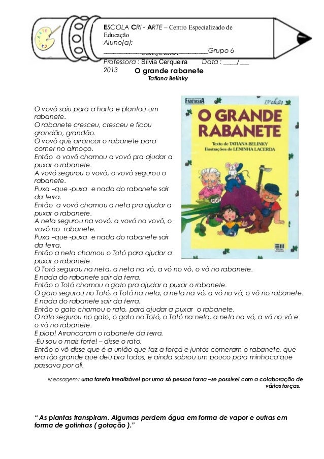 O grande rabanete texto