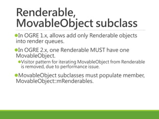 OGRE v2.1 manual - Changes: Objects, Scene & Nodes | PPT