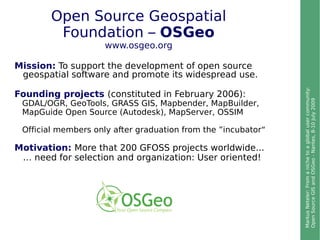 From a niche to a global user community: Open Source GIS and OSGeo | PDF