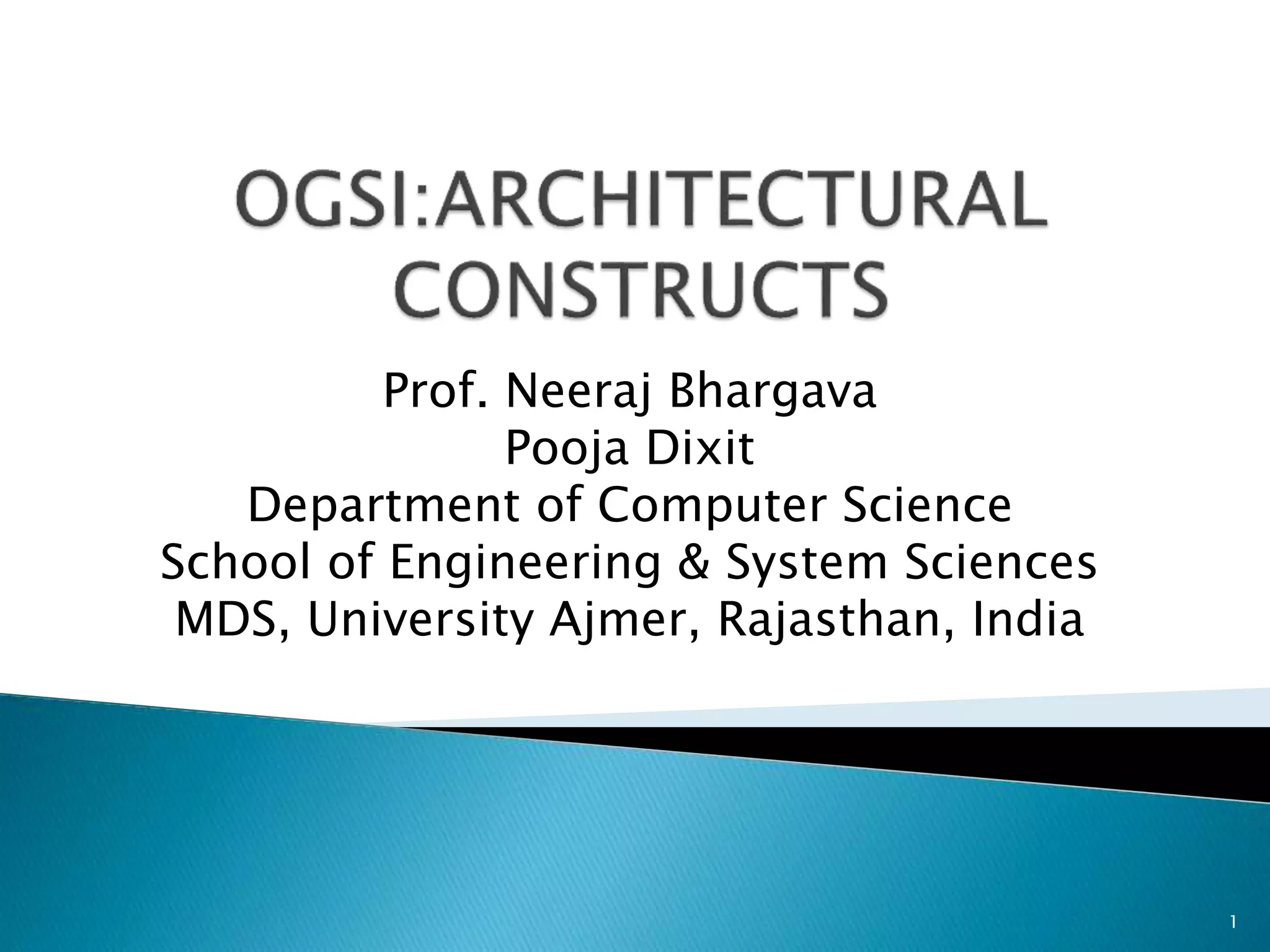 Ogsi architectural constructs | PPTX | Programming Languages | Computing