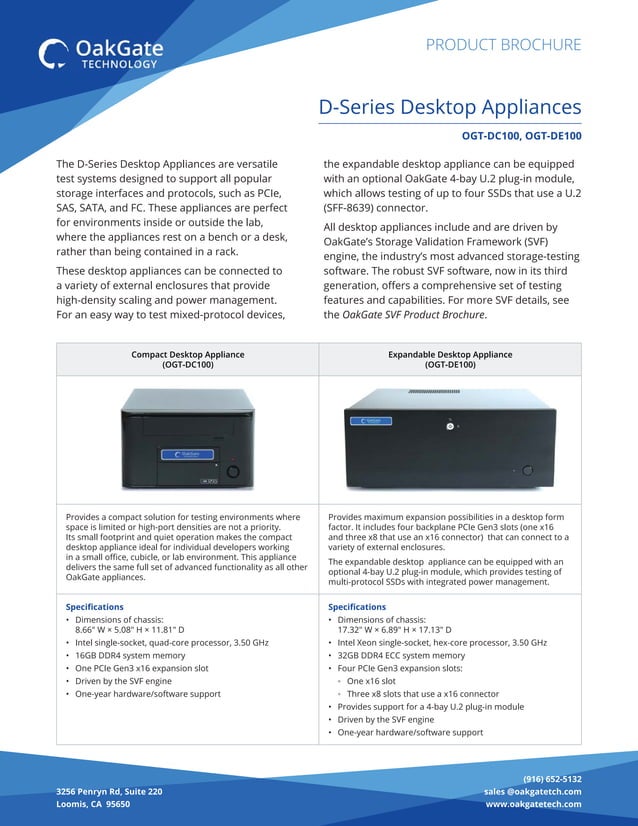 Ogt d series-appliances_brochure_aug2017 | PDF | Desktops | Computing