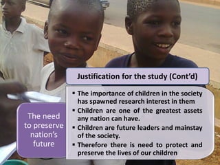 spatial Pattern and Determinants of Child Streetism in Oyo State | PPT