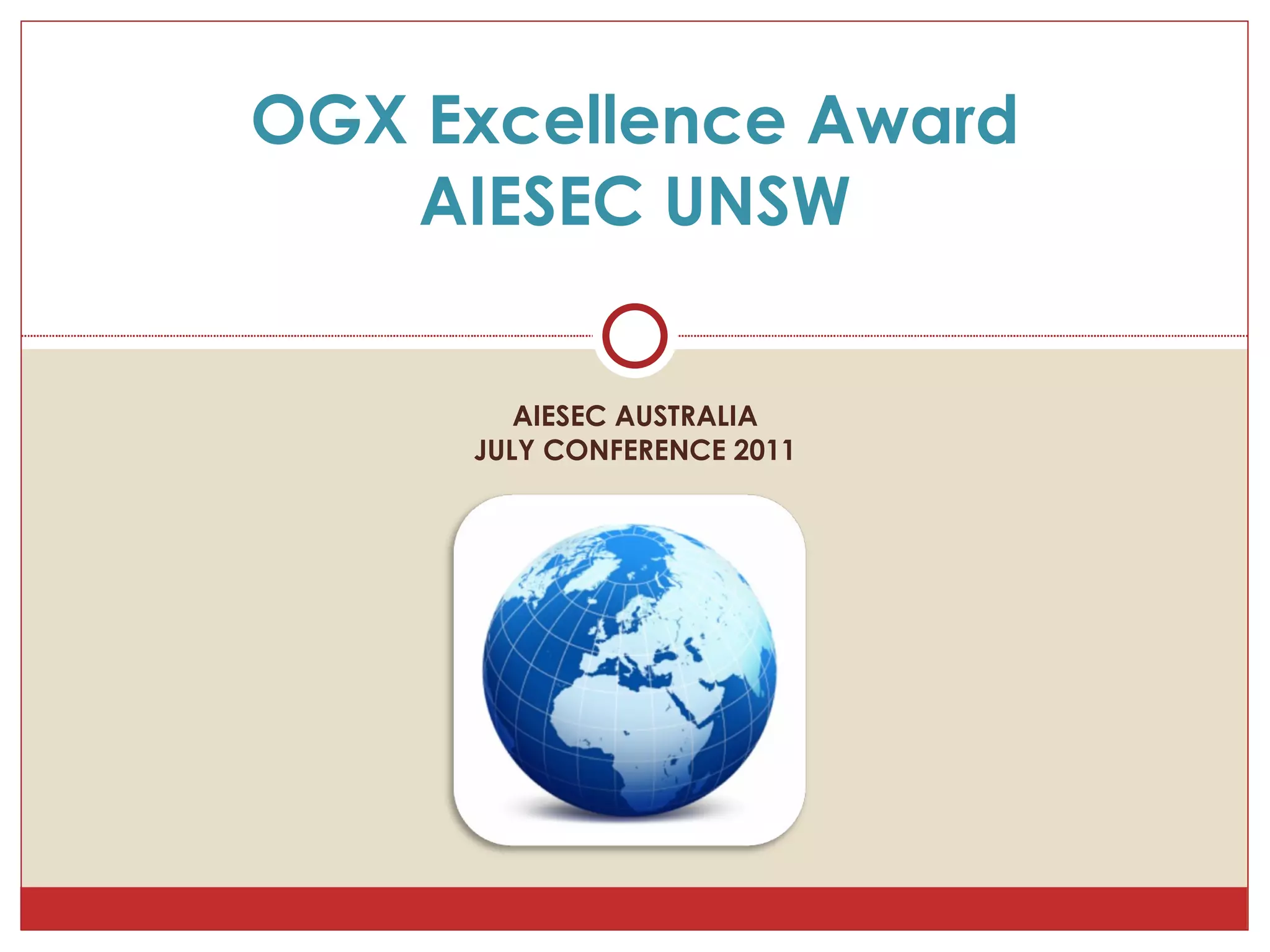 AIESEC UNSW OGX Excellence Award | PPT