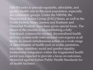 National Health Rural Mission slide share | PPTX | Healthcare Industry ...