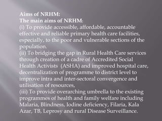 National Health Rural Mission slide share | PPTX | Healthcare Industry ...