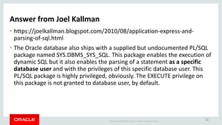 AskTOM Office Hours - Dynamic SQL in PL/SQL | PPT