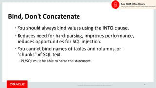 AskTOM Office Hours - Dynamic SQL in PL/SQL | PPT