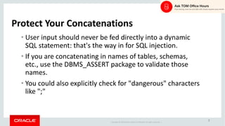 AskTOM Office Hours - Dynamic SQL in PL/SQL | PPT