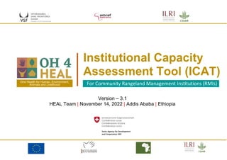 Institutional Capacity Assessment Tool (ICAT) For Community Rangeland ...