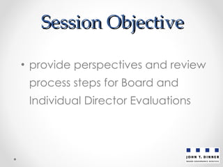 Board And Director Performance Evaluations Ppt