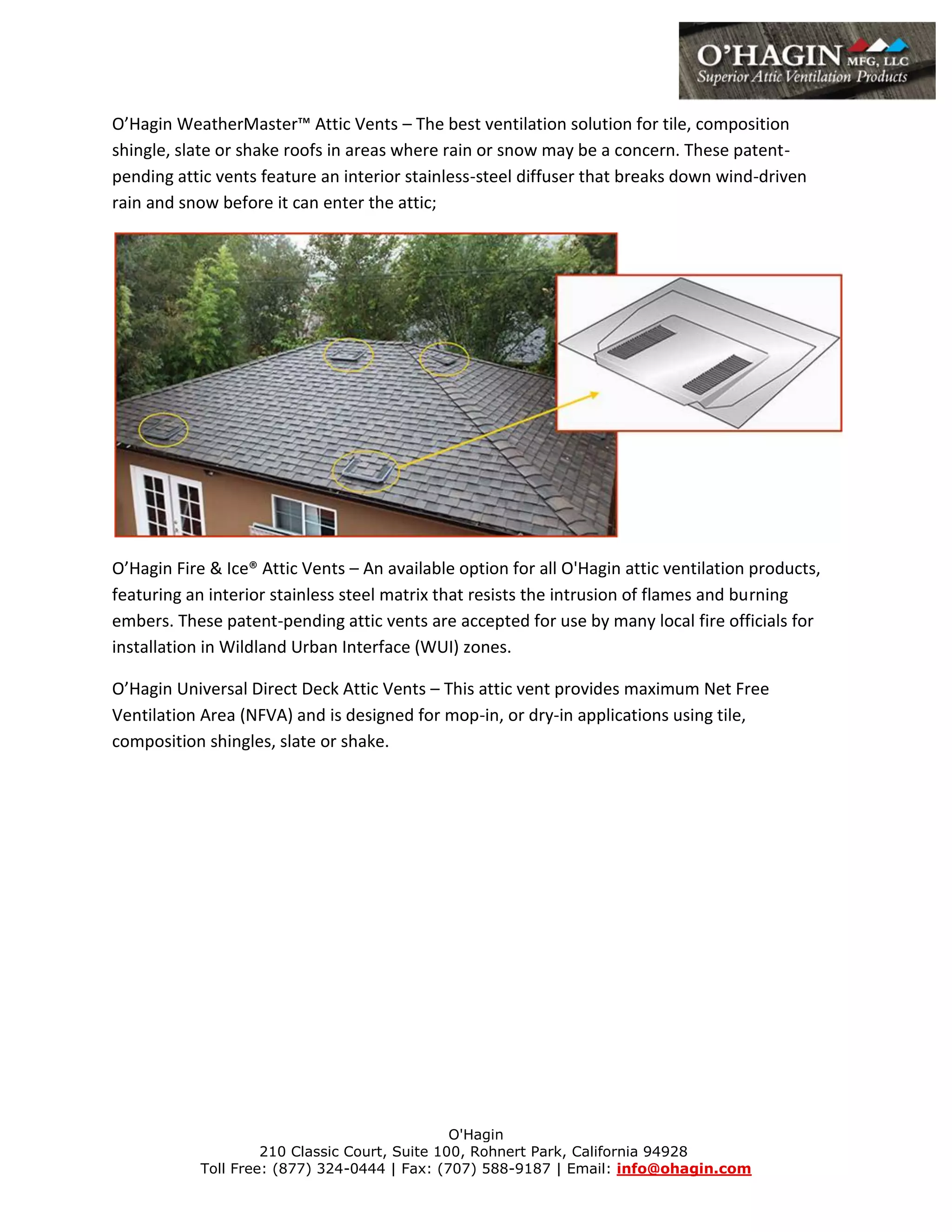 Ohagin attic vents solutions | PDF