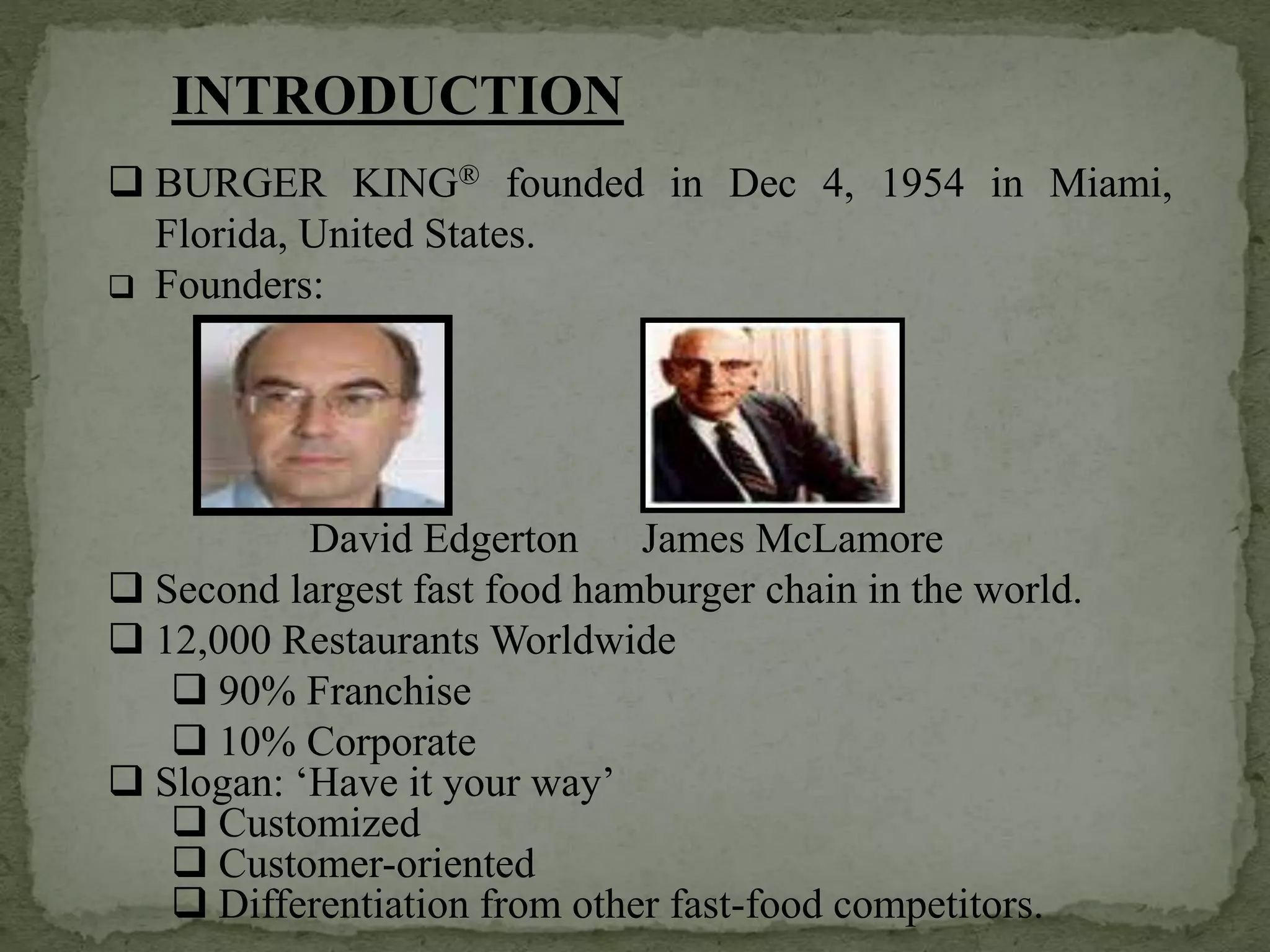 application of mis in burger king | PPTX