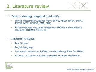 What Outcomes Matter in Cancer? A Literature Review | PPTX