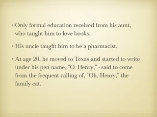 O. Henry Biography, William Sydney Porter | PPT