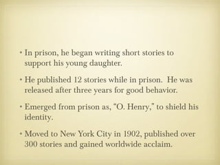 O. Henry Biography, William Sydney Porter | PPT